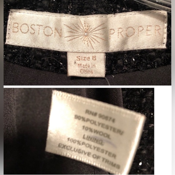 Boston Proper | Jackets & Coats | Boston Proper Black Tweed Blazer With ...